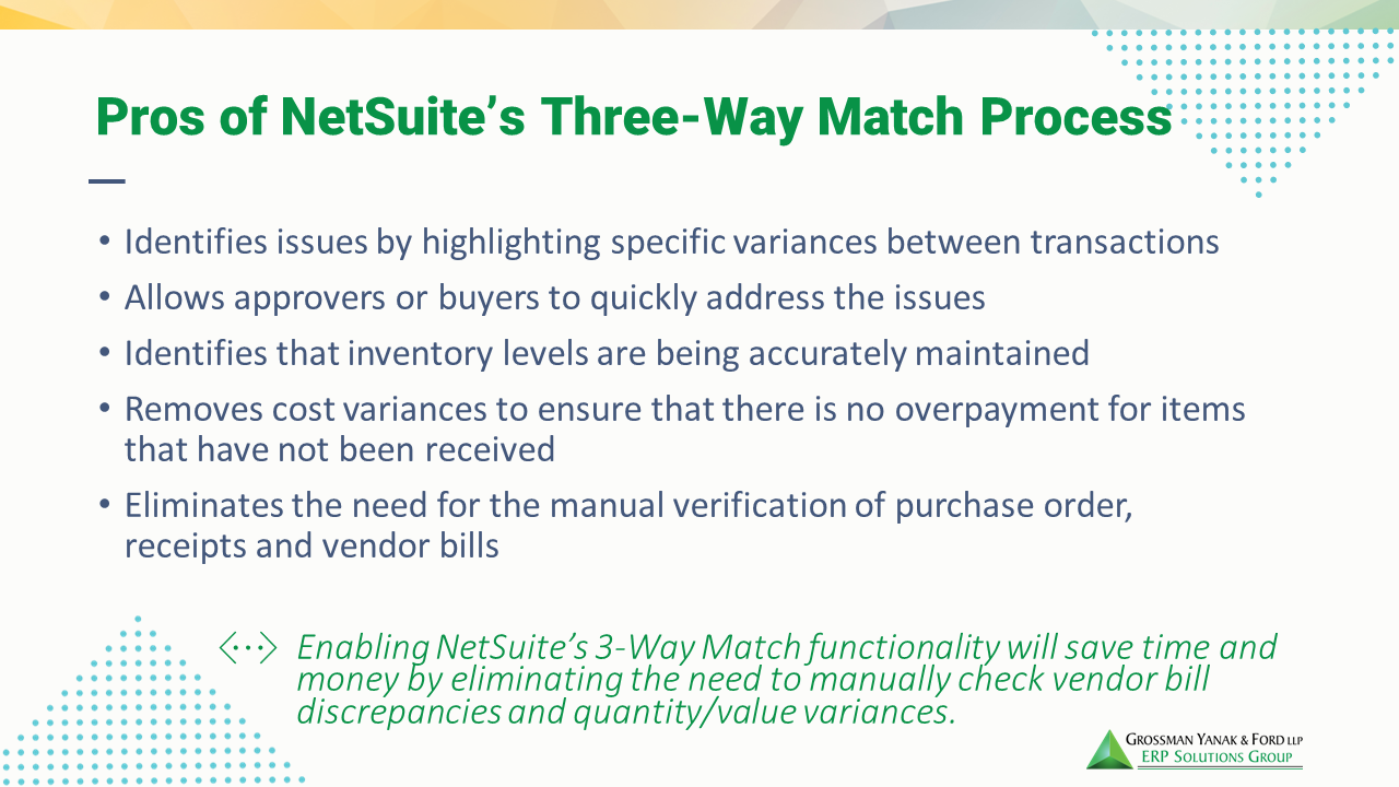 NetSuite’s 3-Way Match: Pros, Cons, and Everything in Between - GYF ERP ...